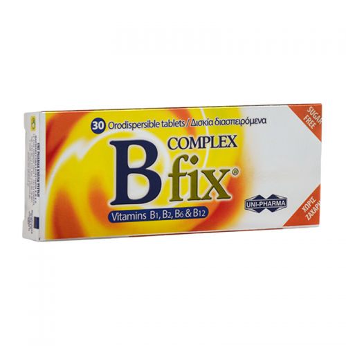 Uni-Pharma B12 Fix 1000μg 30 Διασπειρόμενα Δισκία - Συμπλήρωμα Διατροφής με Βιταμίνης Β12